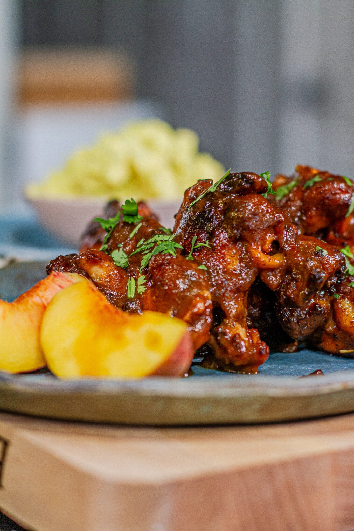Sweet & Spicy Peach Sticky Wings | Meiko and The Dish